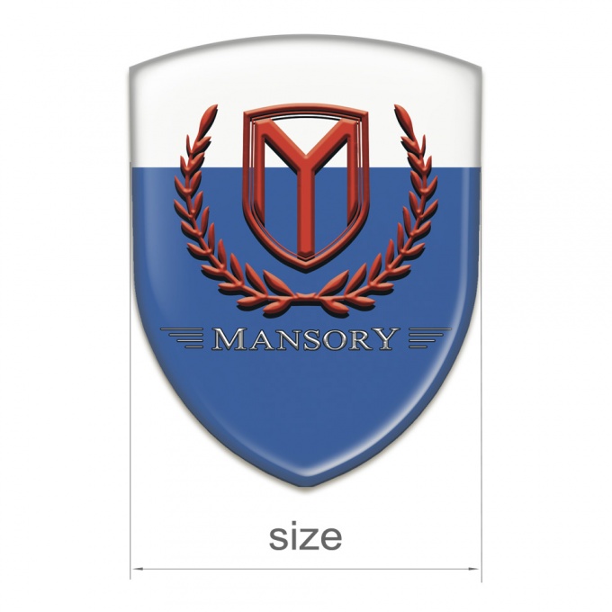 Mansory Silicone Badge Blue White Base Red Logo | Domed Emblems ...
