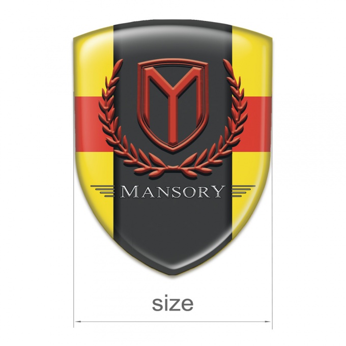 Mansory Logo Emblem Yellow with Red Band Print | Domed Emblems ...
