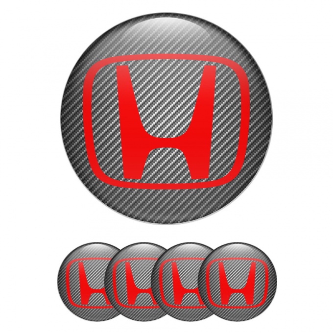 Honda Wheel Emblems for Center Caps Carbon Red | Wheel Emblems ...