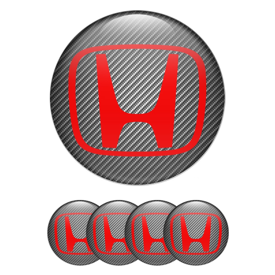 Honda Wheel Emblems for Center Caps Carbon Red | Wheel Emblems ...