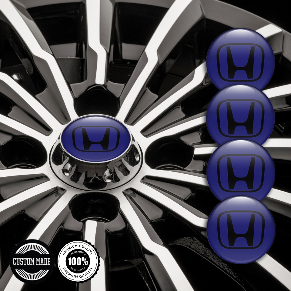 Honda Domed Stickers for Center Caps Night Blue | Wheel Emblems ...