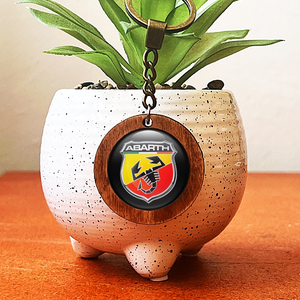 Fiat Abarth Keychain Wood Handmade Black 3D Logo | Keychains ...