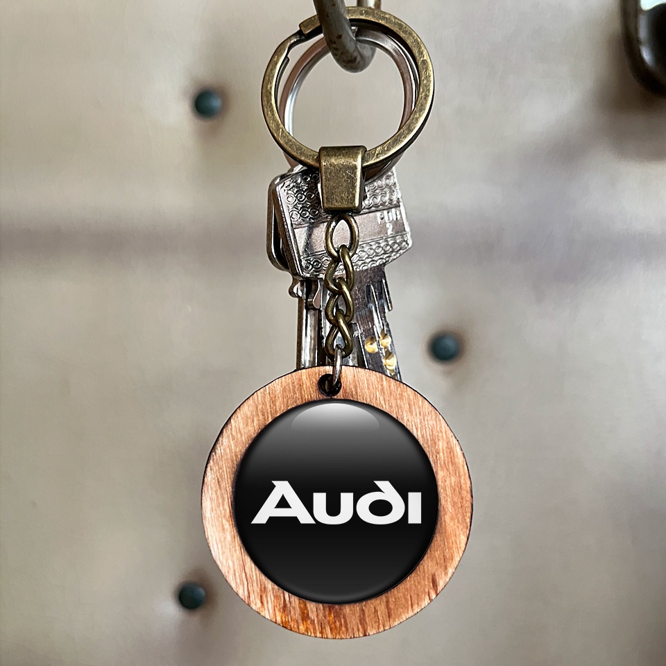 Audi Keychain White Handmade Wood Black | Keychains | Accessories | X ...