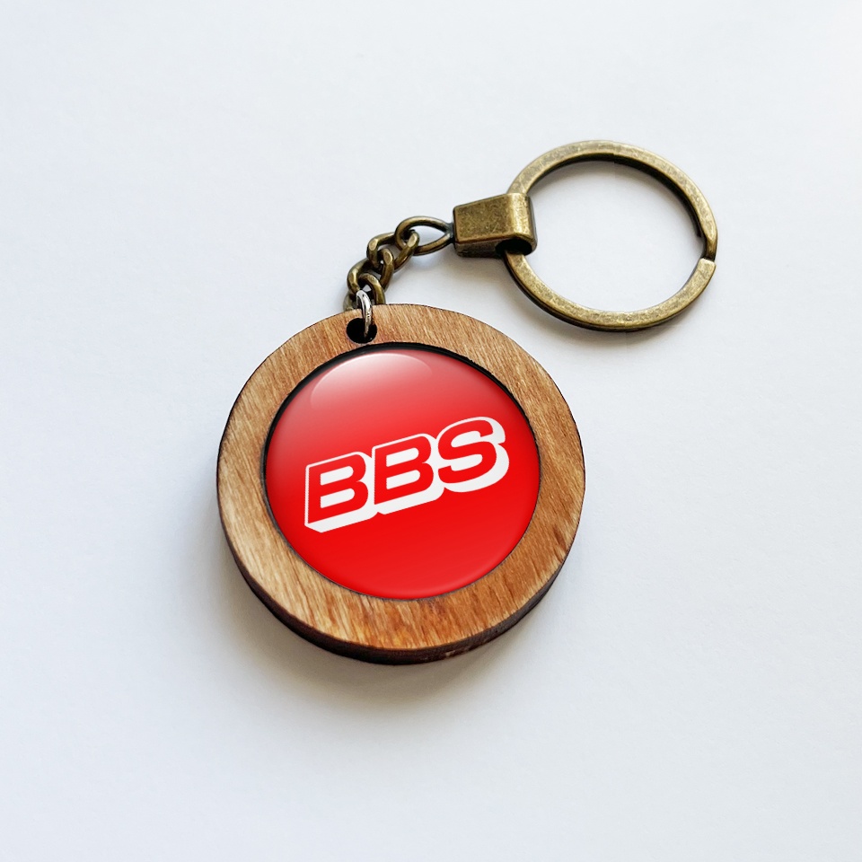 BBS Keychain Handmade from Wood Red White | Keychains | Accessories | X ...