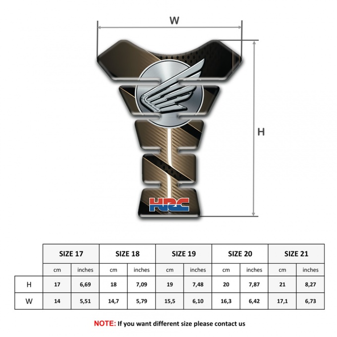 Honda Tank Pad Motorbike HRC Style Bronze Design | Tank Protectors ...