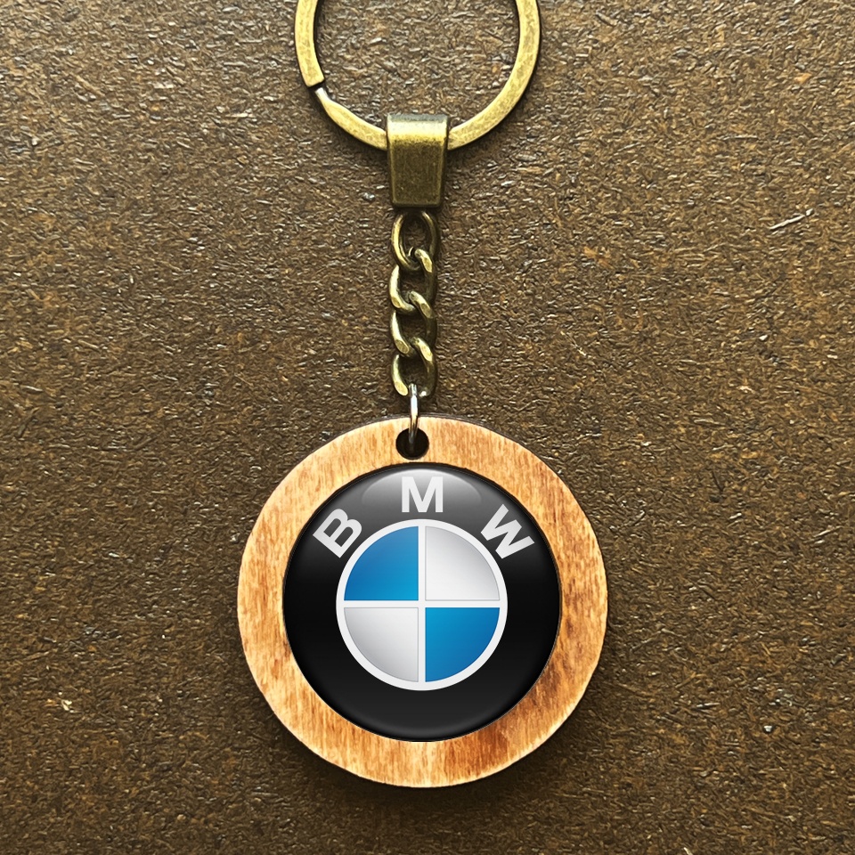 BMW Keychain Handmade from Wood Classic Logo | Keychains | Accessories ...