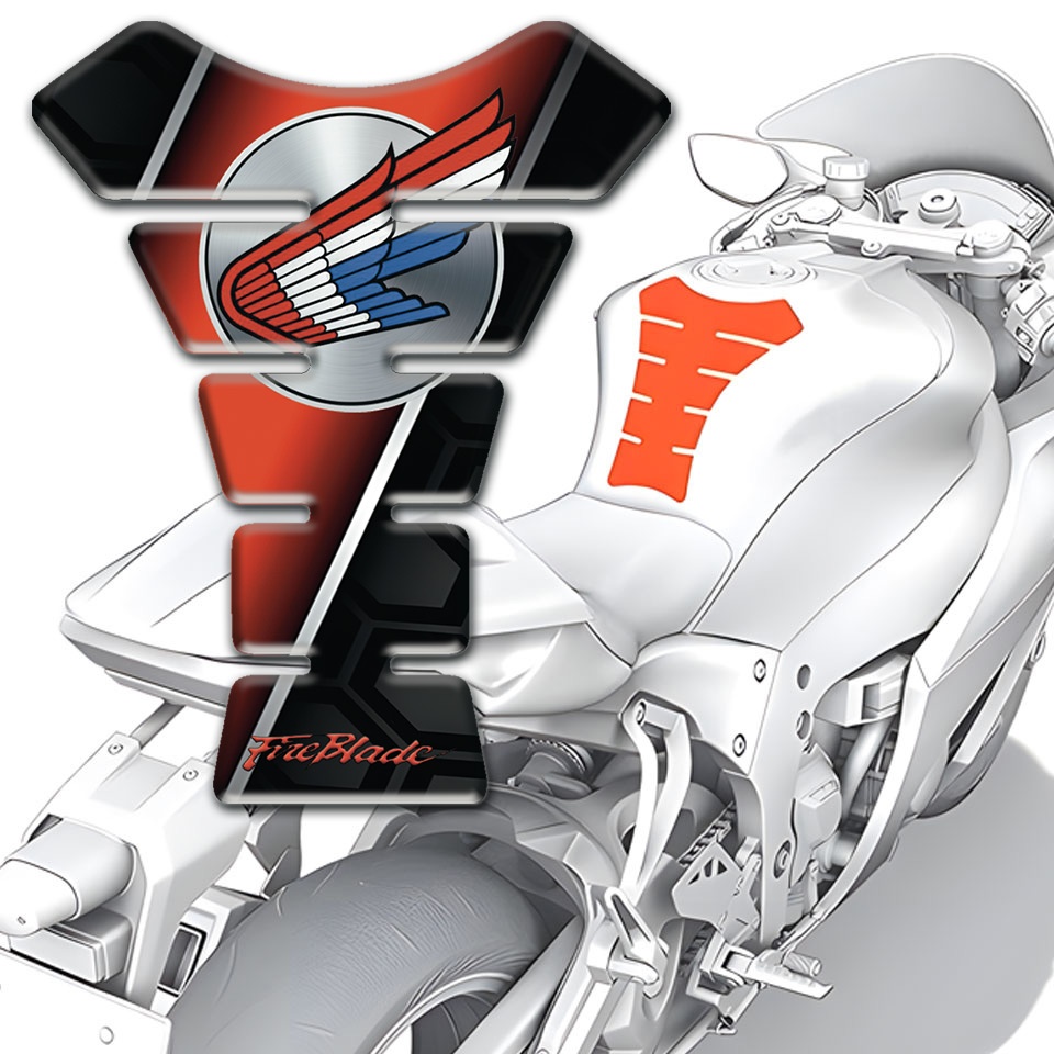 Honda Tank Fuse Black Red base Fire Blade Edition | Tank Protectors ...