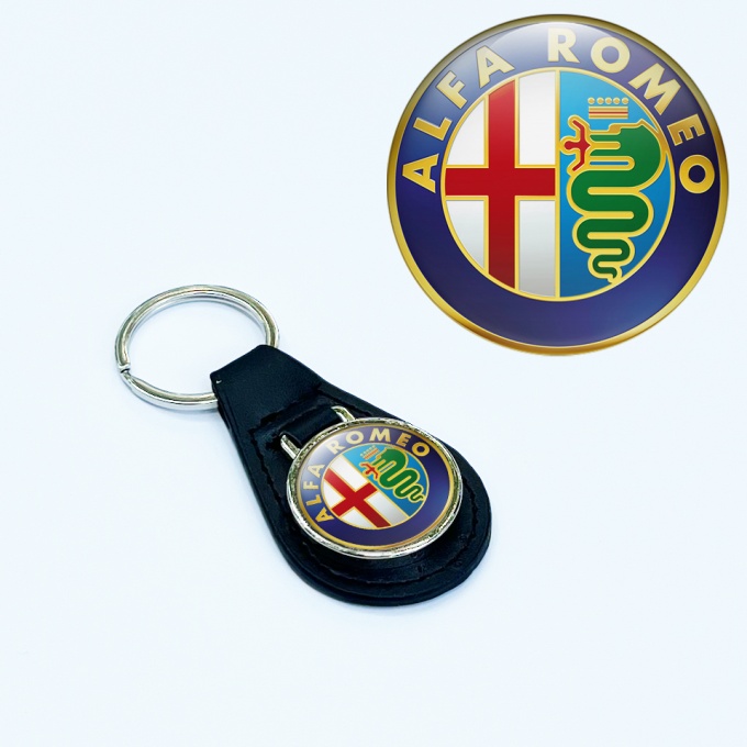 Alfa Romeo Keyring Holder Leather Classic Logo | Keychains ...
