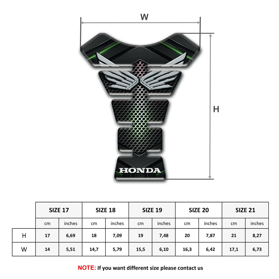 Honda Tank Protector Perforated Base with Green Tint Design | Tank ...