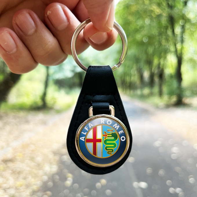 Alfa Romeo Key Fob Leather Classic 3D Logo | Keychains | Accessories ...