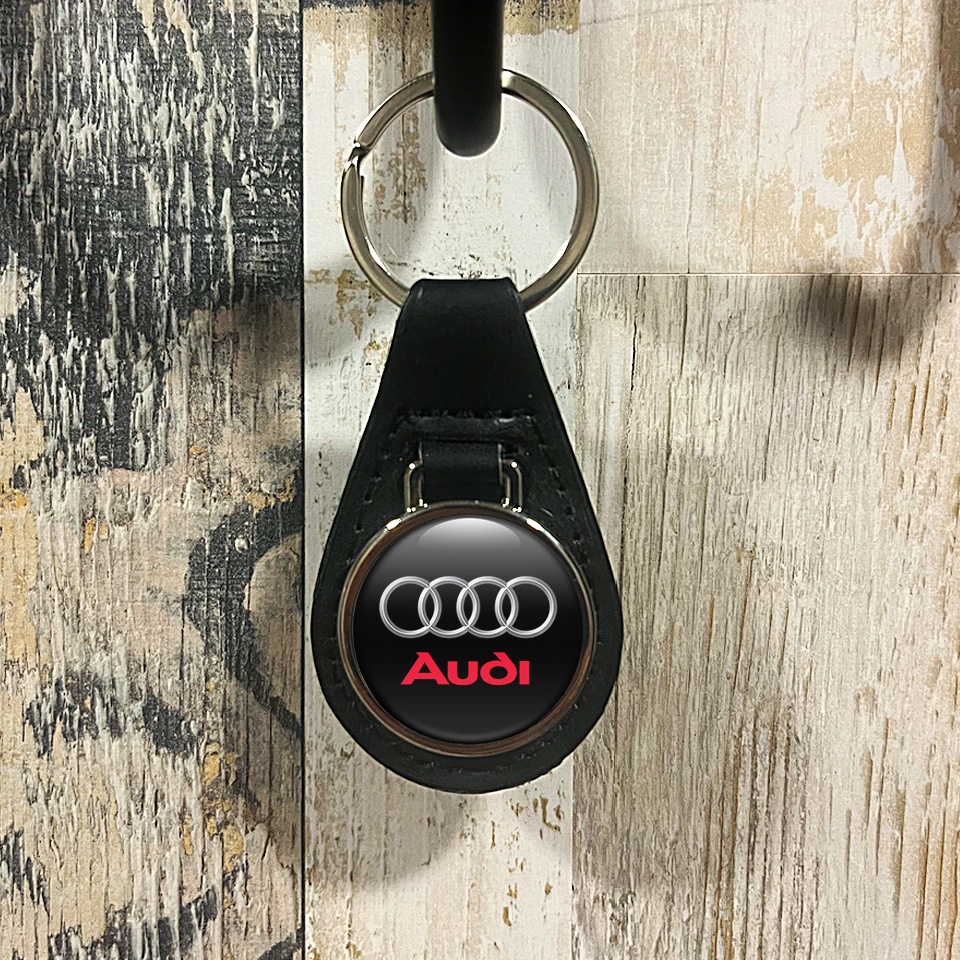 Audi Keychain Leather Black Classic Logo Red Audi | Keychains ...