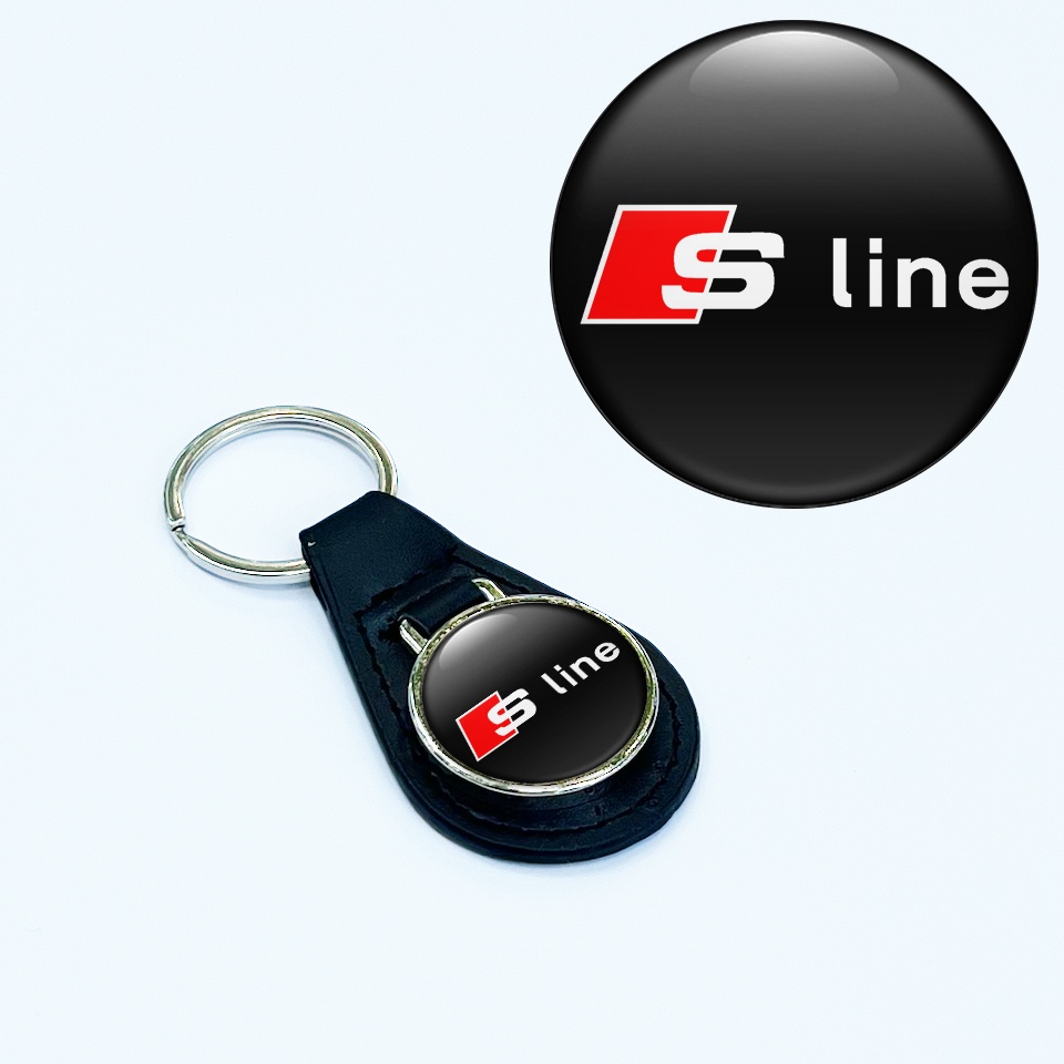 Audi S-line Keychain Leather Black Red Logo | Keychains | Accessories ...