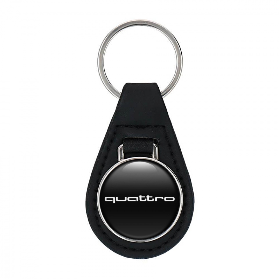 Audi Quattro Leather Keychain Black White Logo | Keychains ...