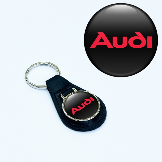 Audi Keyring Holder Leather Red Classic Logo | Keychains | Accessories ...