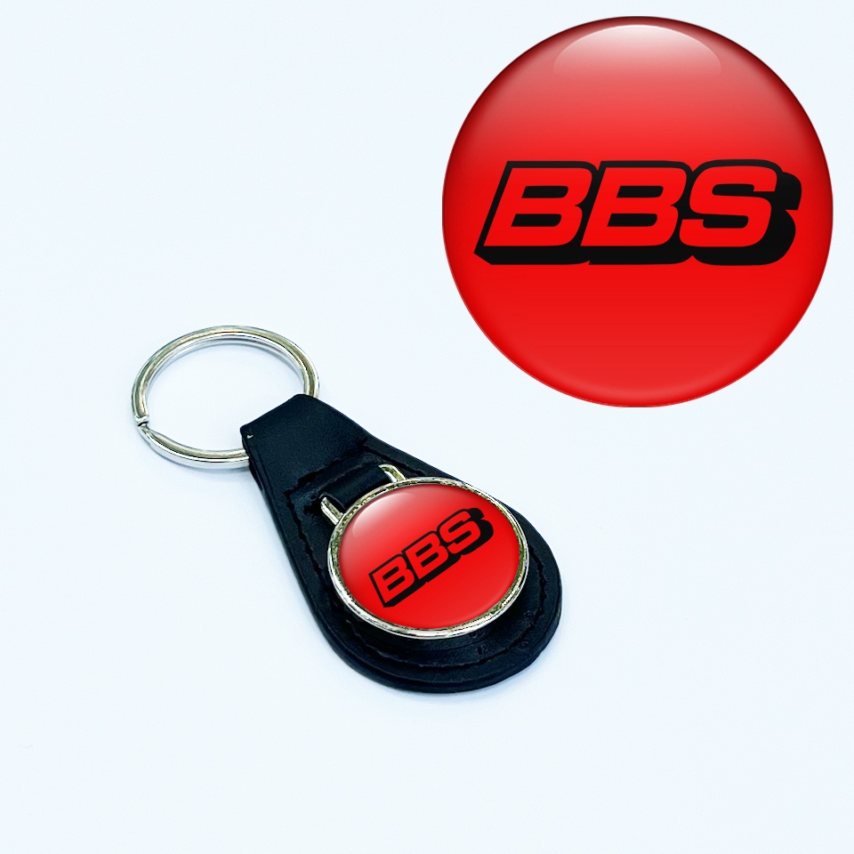 BBS Key Fob Leather Red Black Logo | Keychains | Accessories | X-Sticker