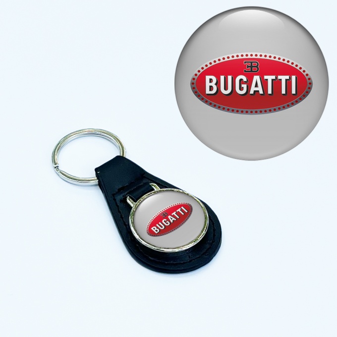 Bugatti Leather Keychain Grey Red Classic Logo | Keychains ...