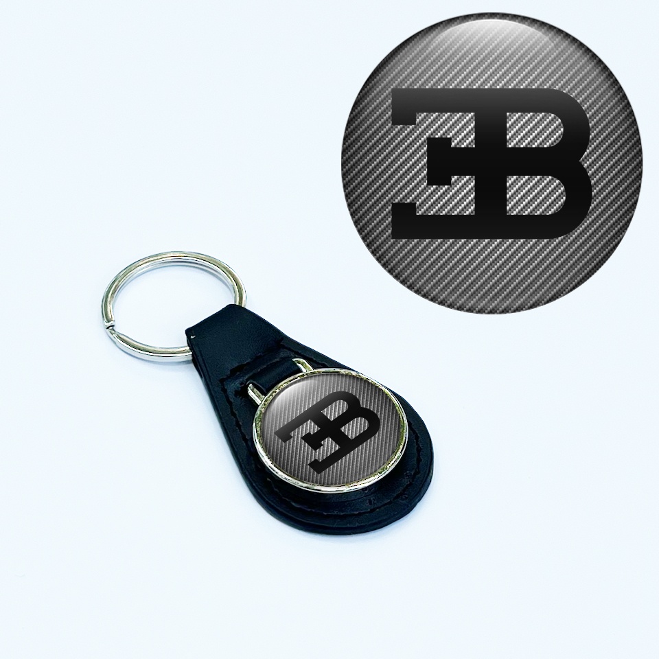 Bugatti Key Fob Leather Black Carbon Design | Keychains | Accessories ...