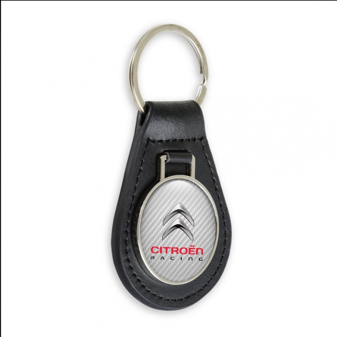 Citroen Racing Keyring Holder Leather White Carbon Design | Keychains ...