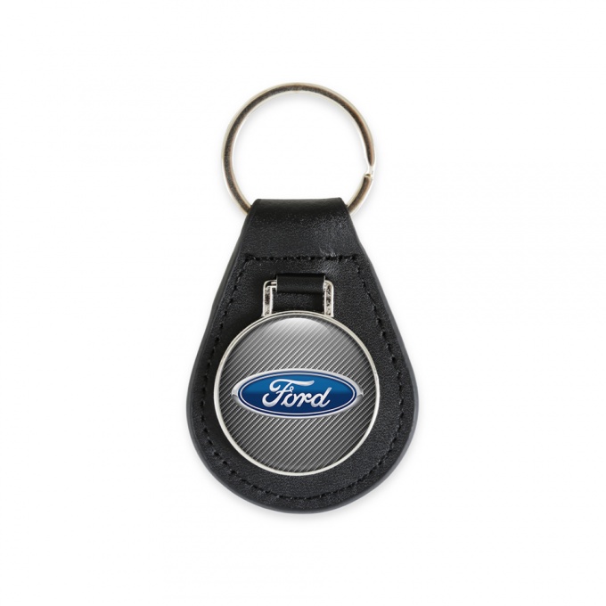 Ford Leather Keychain Light Carbon Blue Logo | Keychains | Accessories ...