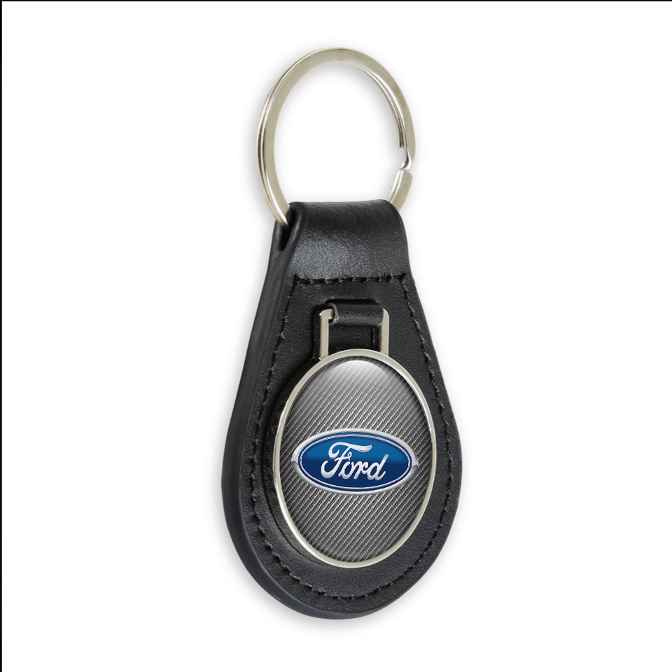 Ford Leather Keychain Light Carbon Blue Logo | Keychains | Accessories ...