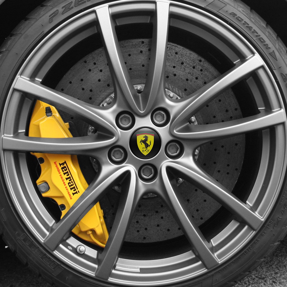 Ferrari Wheel Center Cap Domed Stickers Horse Logo | Wheel Emblems ...