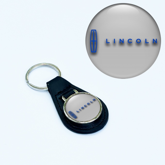 Lincoln Leather Keychain Silver Classic Blue Logo | Keychains ...