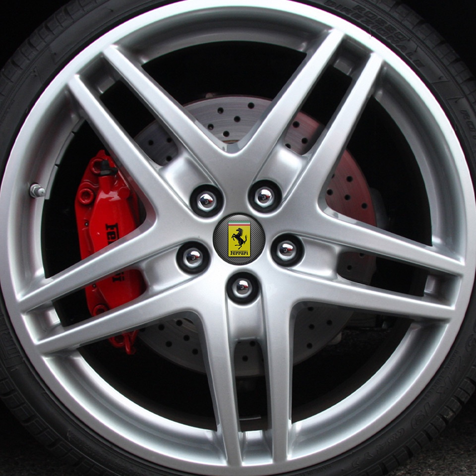 Ferrari Wheel Center Caps Emblem Italy Flag Design | Wheel Emblems ...