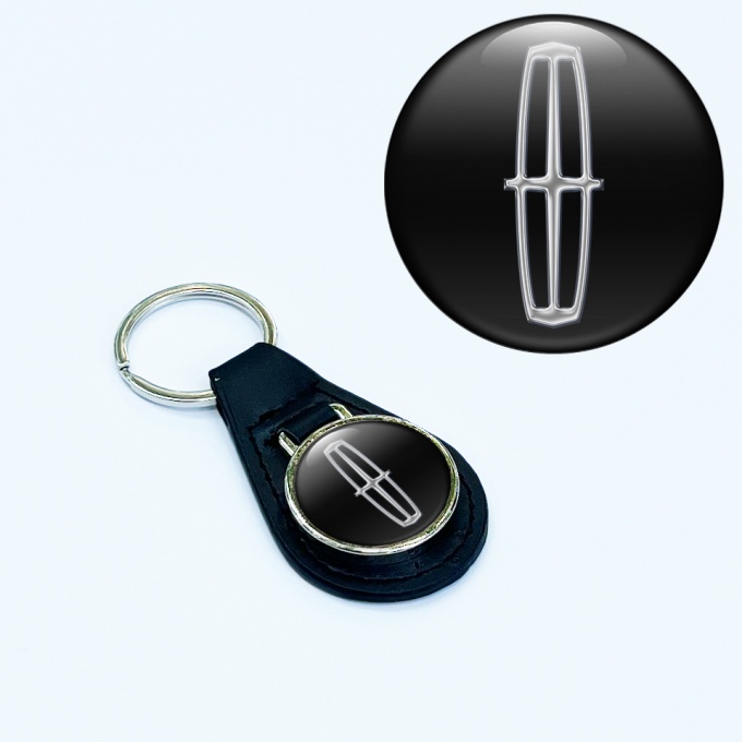 Lincoln Key Fob Leather Black Silver Logo Design | Keychains ...