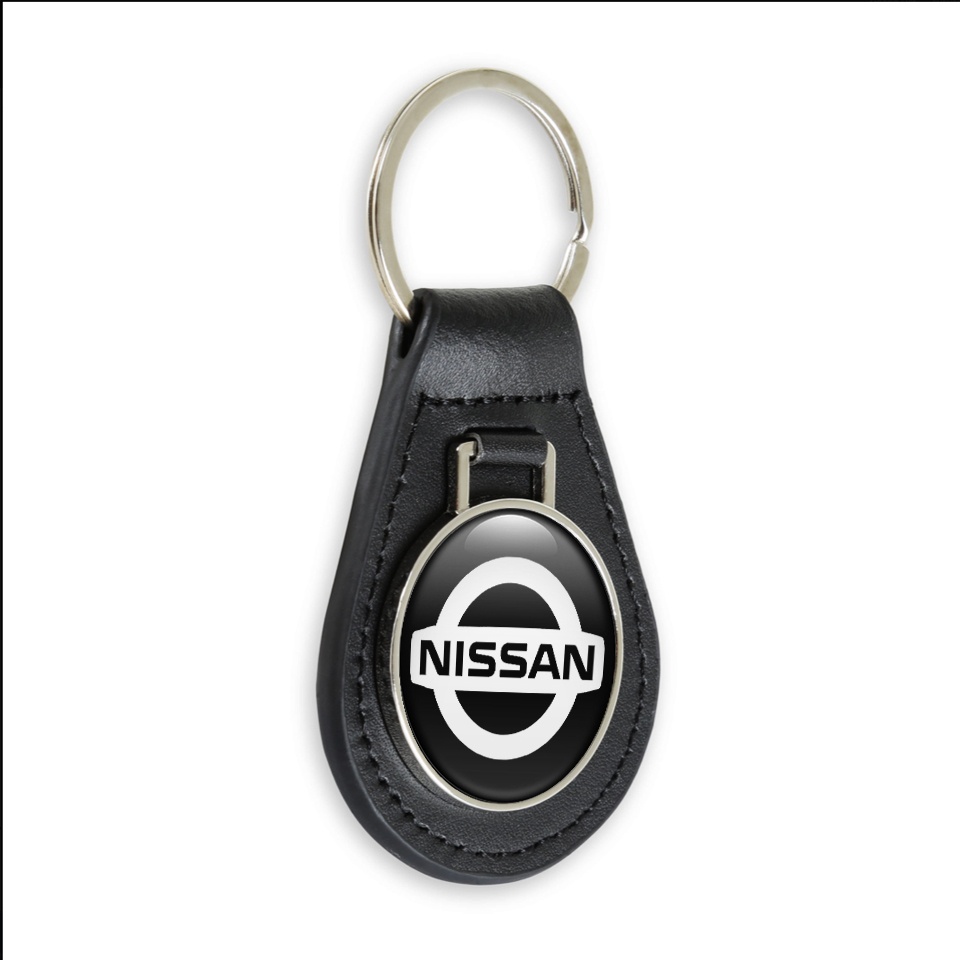 Nissan Keychain Leather Black White Circle Classic | Keychains ...