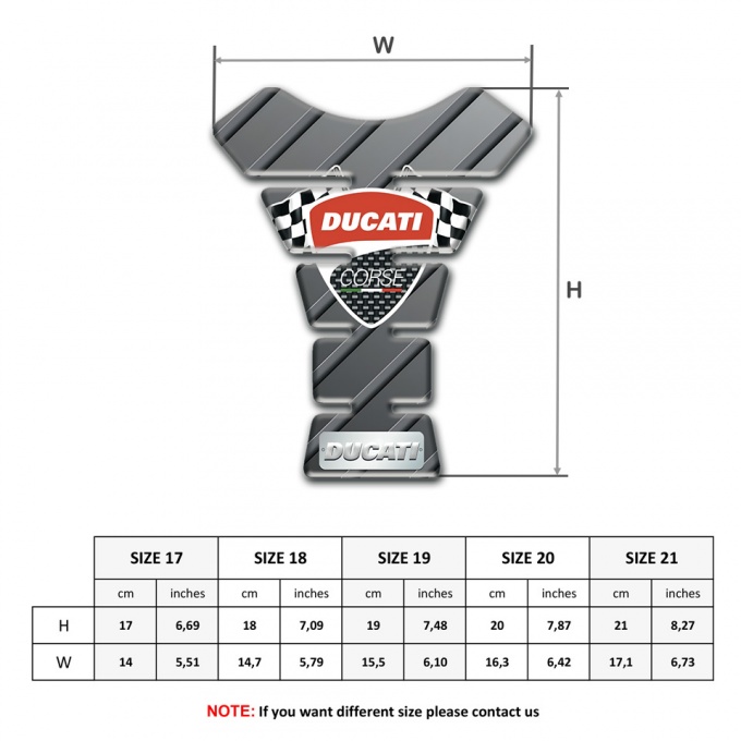 Ducati Tank Guard Pads Gray base with Diagonal Chanels Design | Tank ...