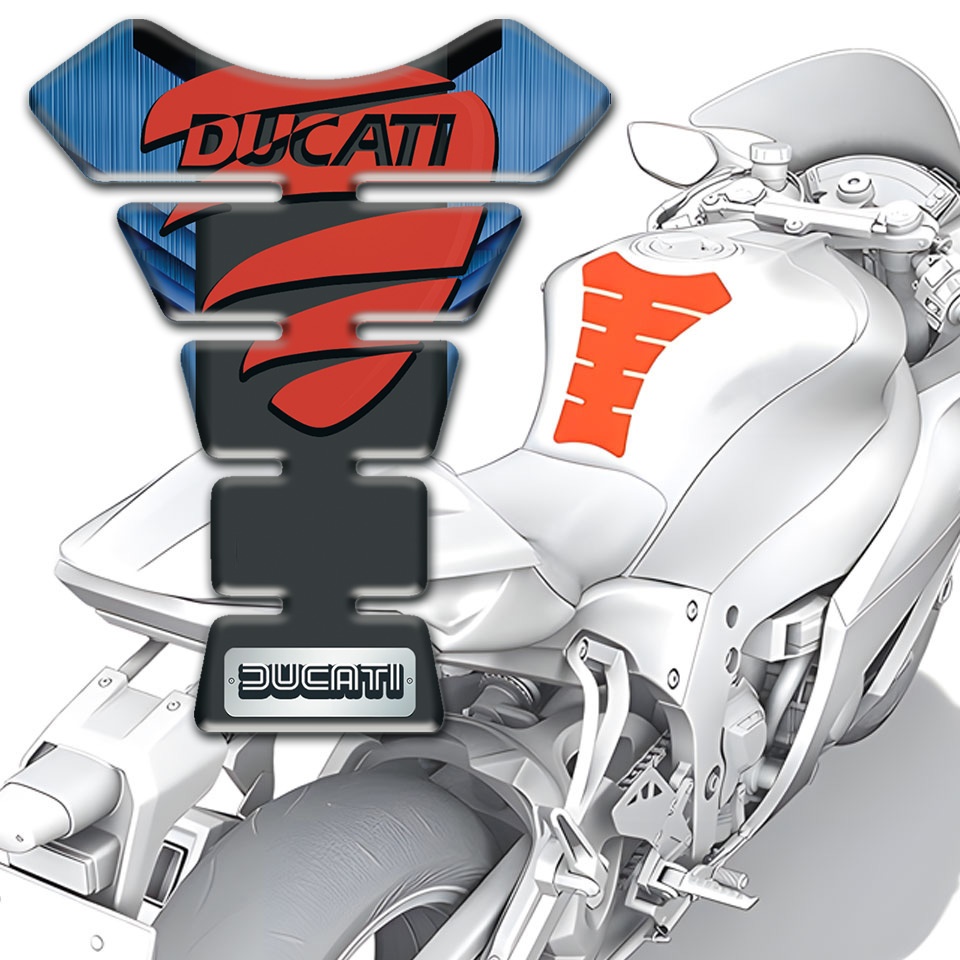 Ducati Tank Guard Pads navy Blue Background Design | Tank Protectors ...