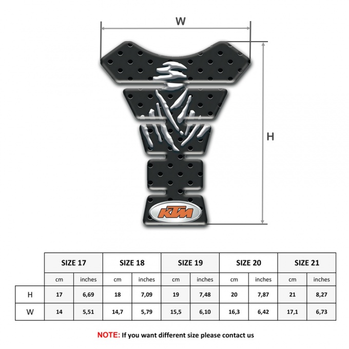KTM Tank Pad Motorbike Perforated Rubber Design | Tank Protectors ...