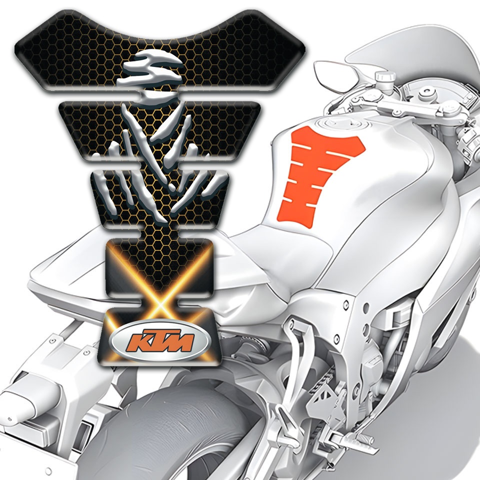 KTM Tank Pad Protector Crossed Orange Lights Motive | Tank Protectors ...