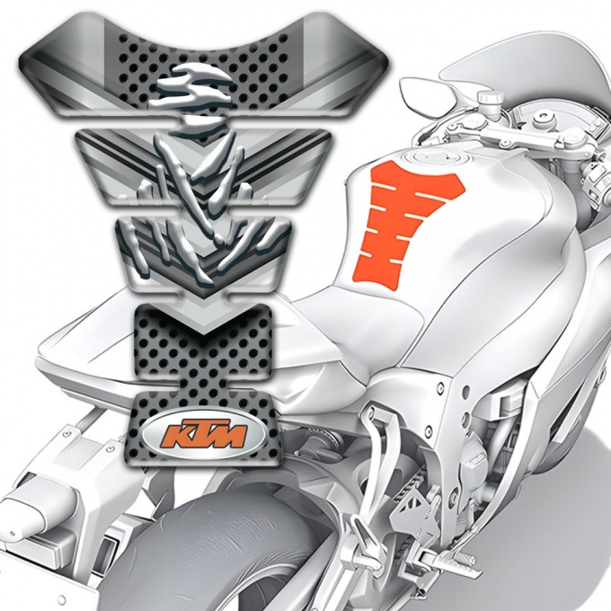 KTM Tank Pad Motorbike Gray Shield Decoration Design | Tank Protectors ...