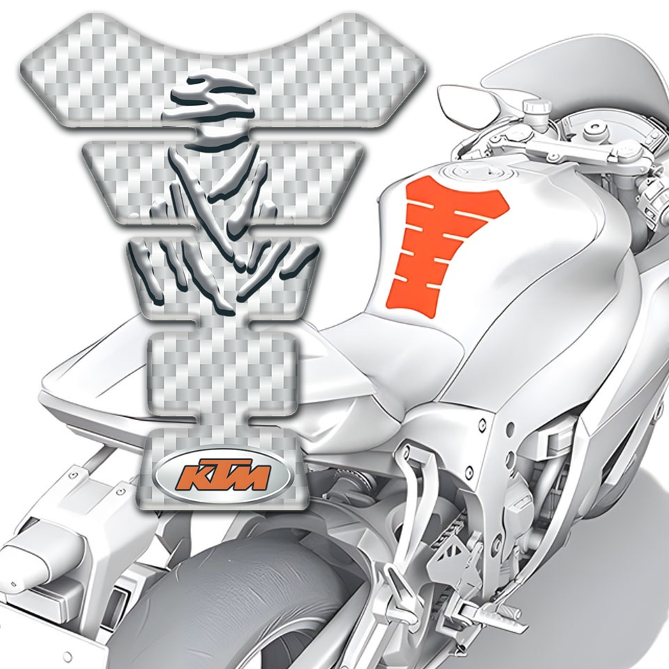 KTM Tank Protector White Carbon Design | Tank Protectors | Stickers | X ...