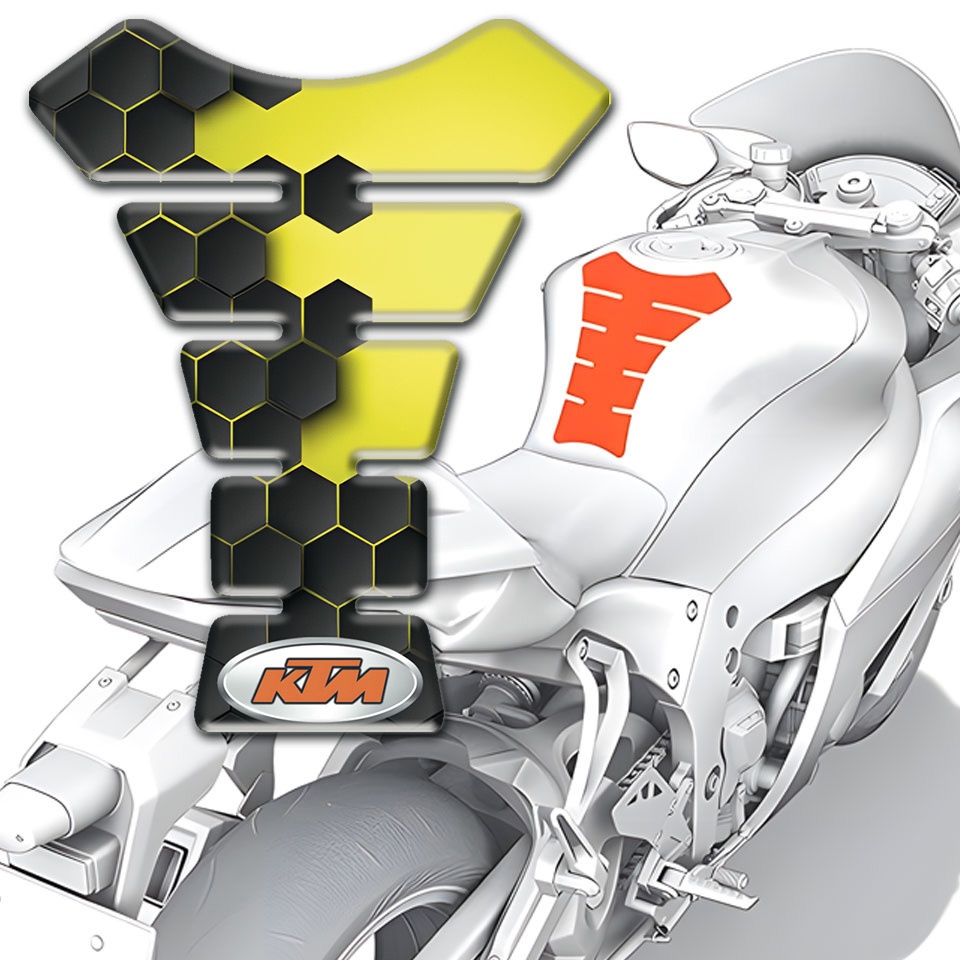 KTM Tank Pad Motorbike Silicone Sticker with Small Logo | Tank ...