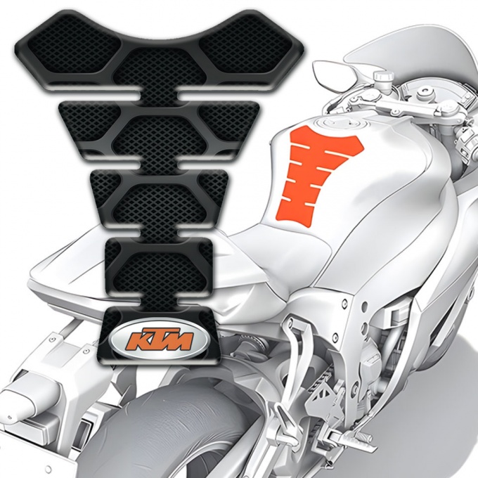KTM Tank Pad Motorbike Black with Gray Patterns Style | Tank Protectors ...
