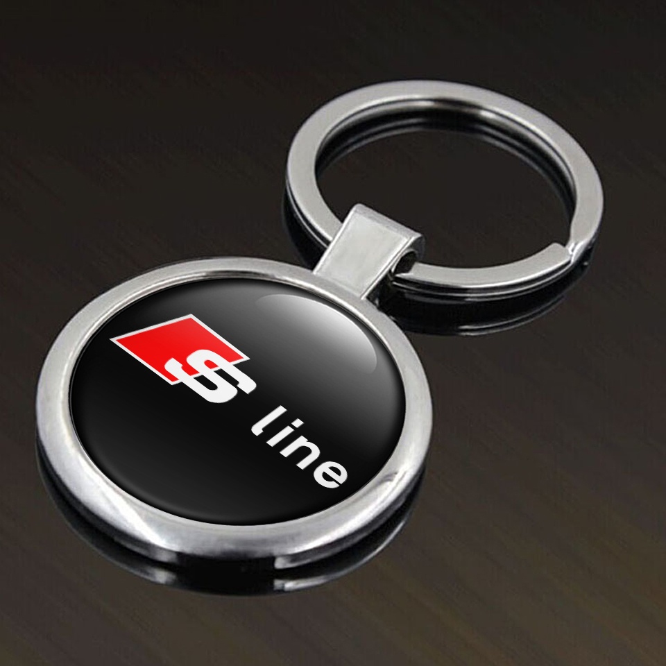 Audi S Line Metal Key Ring Black White Classic Edition | Keychains ...