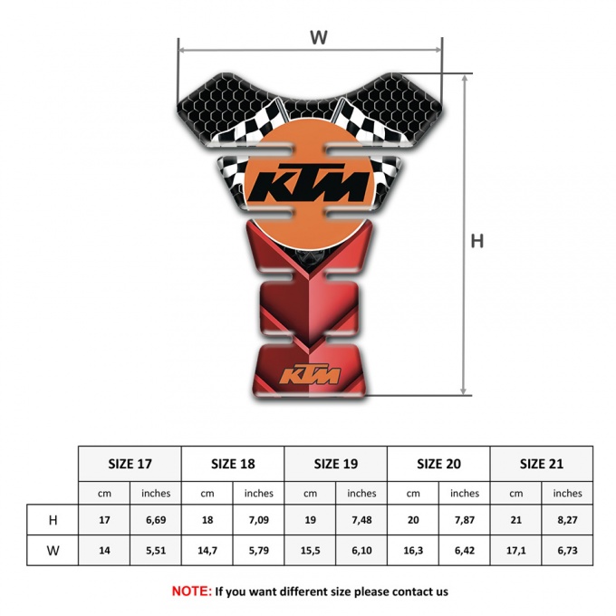 KTM Tank Pad Motorbike Red 3D Detail Base with Flags Logo | Tank ...