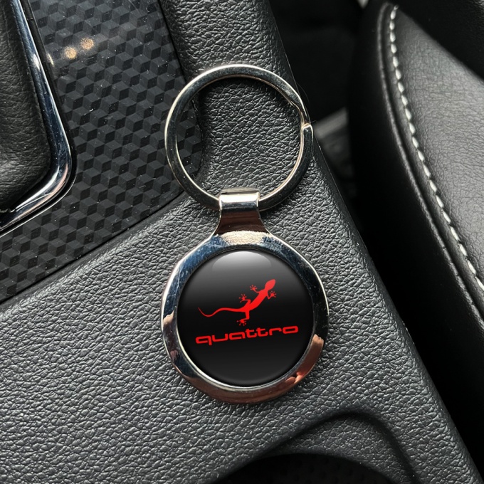 Audi Quattro Key Holder Metal Black All Red Classic Logo | Keychains ...