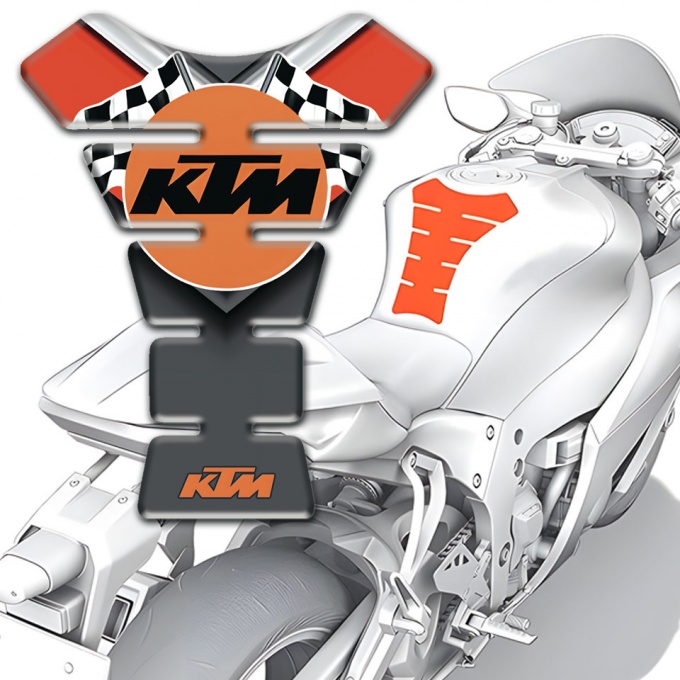 KTM Tank Pad Protector Stylish V ersion with Racing Flags Logo | Tank ...