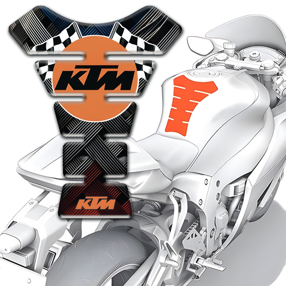 KTM Tank Pad Protector Crossed Belts Base Racing Logo Style | Tank ...