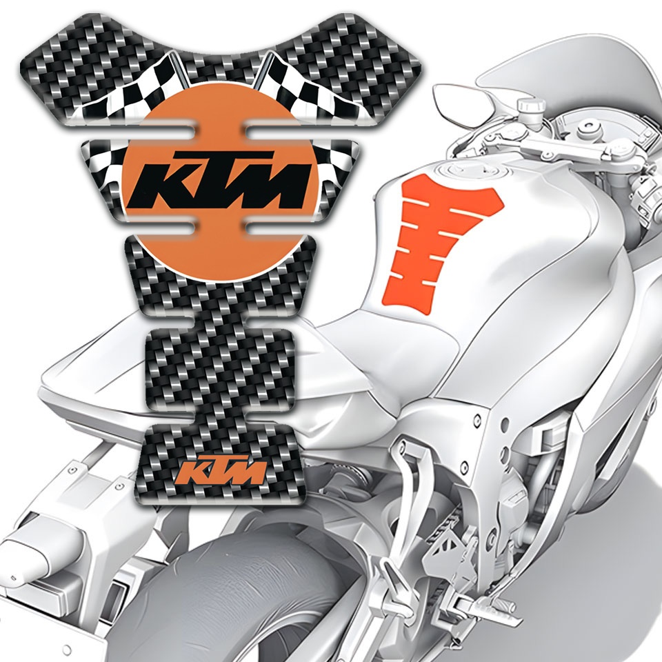 KTM Tank Guard Pads Carbon edition with Racing Logo | Tank Protectors ...