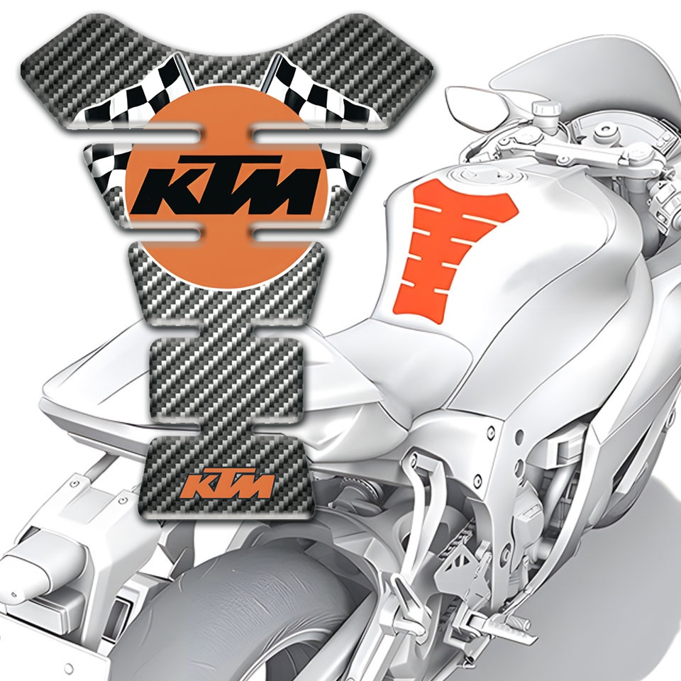 KTM Tank Protector Classic Carbon Effect | Tank Protectors | Stickers ...