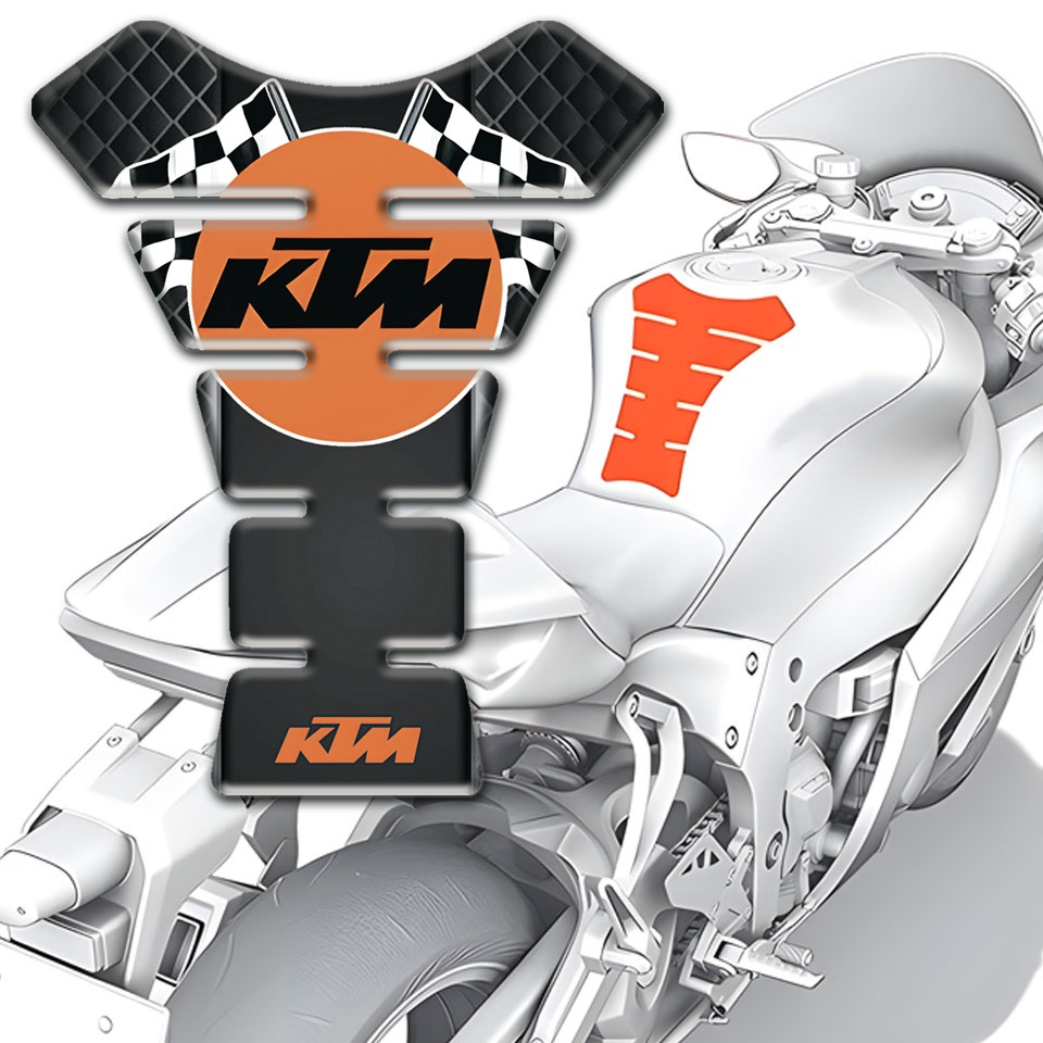 KTM Tank Protector Dark Mesh Base Racing Flags Logo | Tank Protectors ...