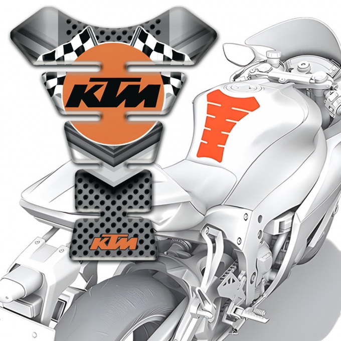 KTM Tank Pad Motorbike Gray Design with Racing Logo | Tank Protectors ...