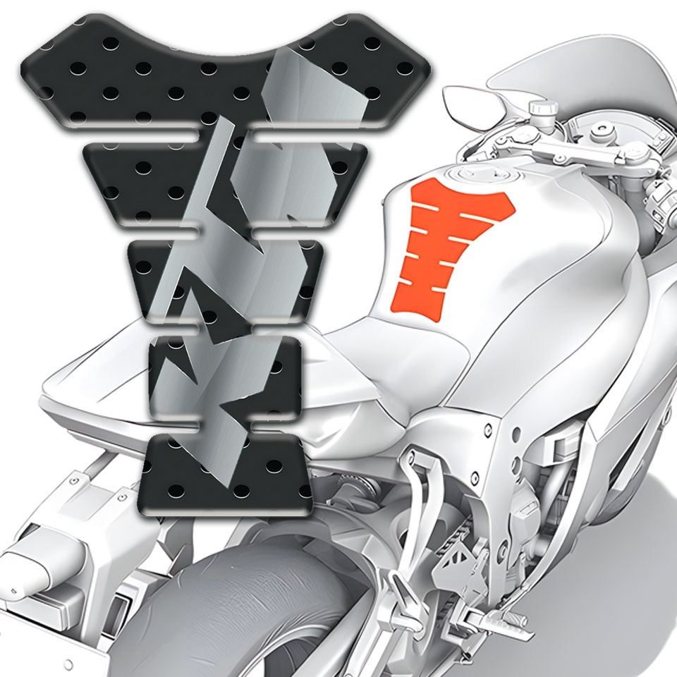 KTM Tank Pad Motorbike Perforated Rubber Base Effect with Gray Logo ...