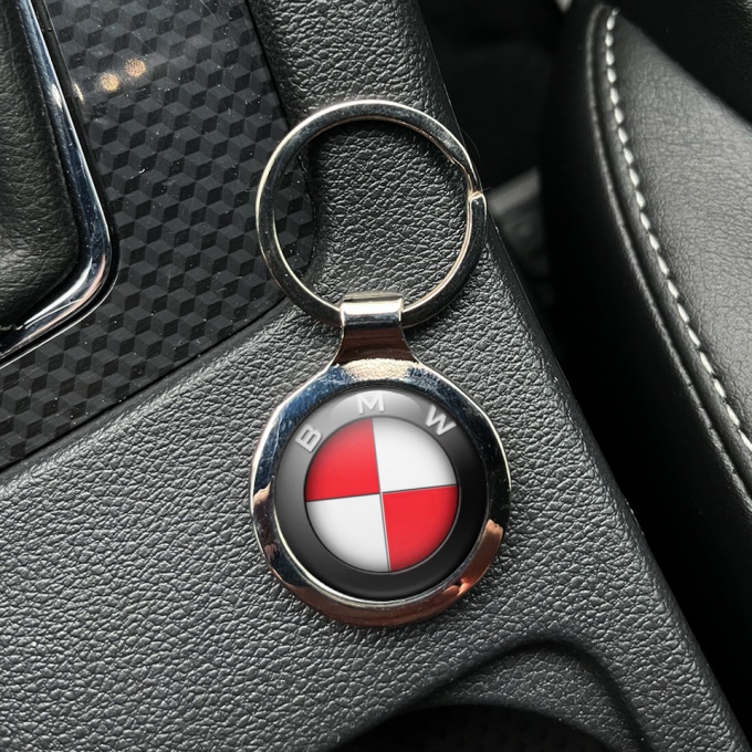 BMW Keychain Metal Black Ring Red White Logo | Keychains | Accessories ...
