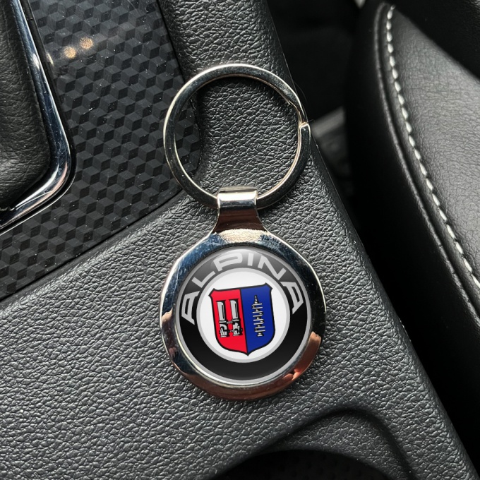 BMW Alpina Key Holder Metal Black White Color Logo | Keychains ...