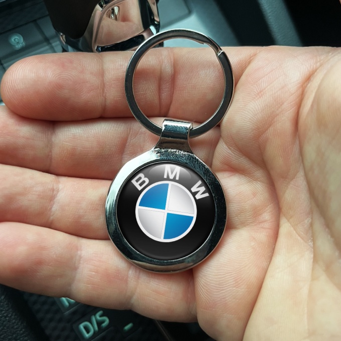 BMW Key Fob Metal Black Sky Blue Classic Logo | Keychains | Accessories ...